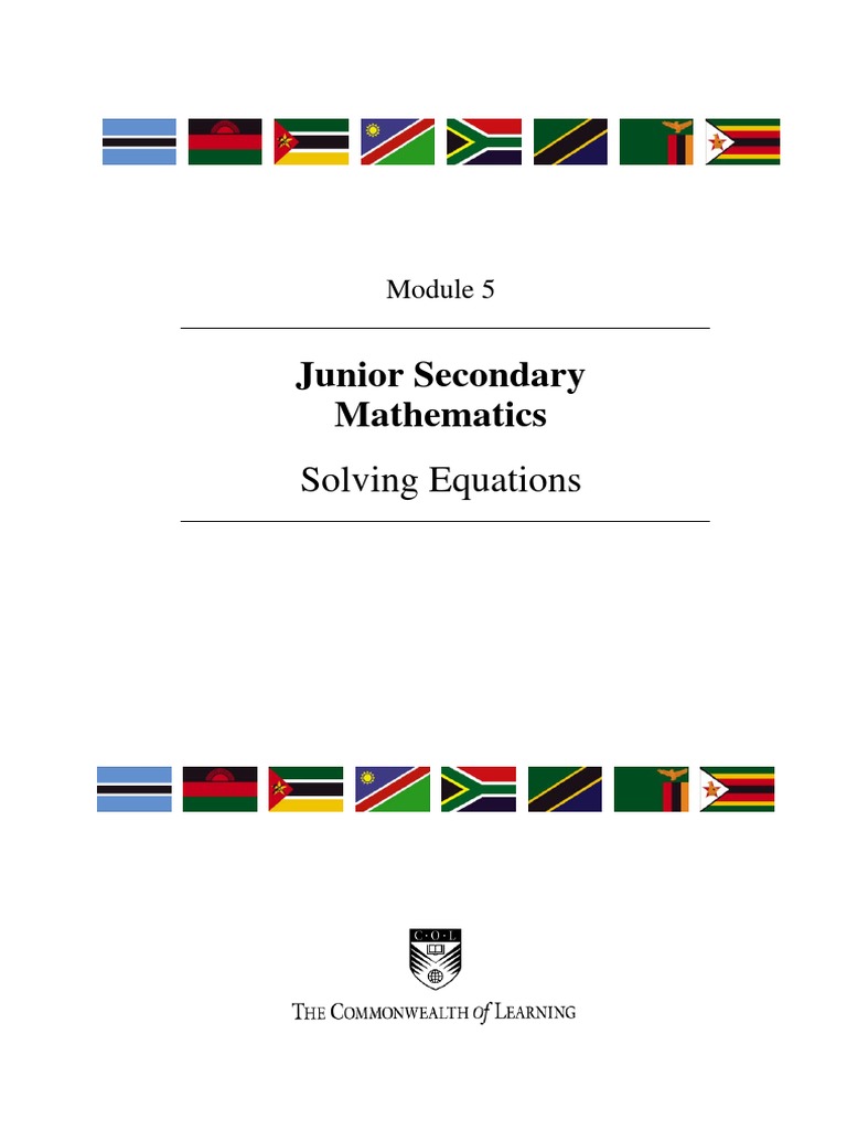 Junior Secondary Mathematics: Solving Equations | Download Free PDF ...