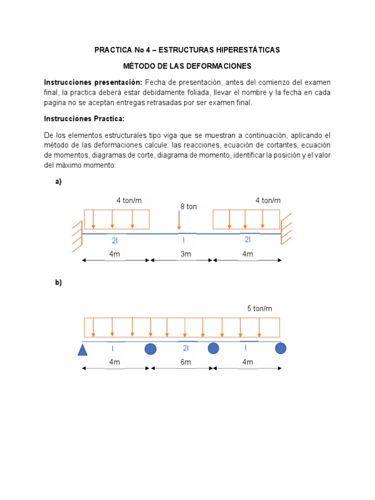 Practica No 4 Hiperestatica | PDF