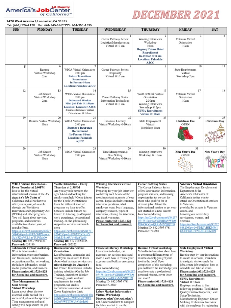 Lancaster AJCC Calendar - December 2021 | PDF | Résumé | Economies