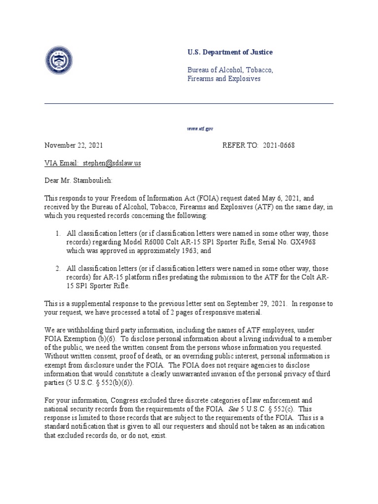 Supplemental Final Response Packet 2021-0668 | PDF | Freedom Of ...