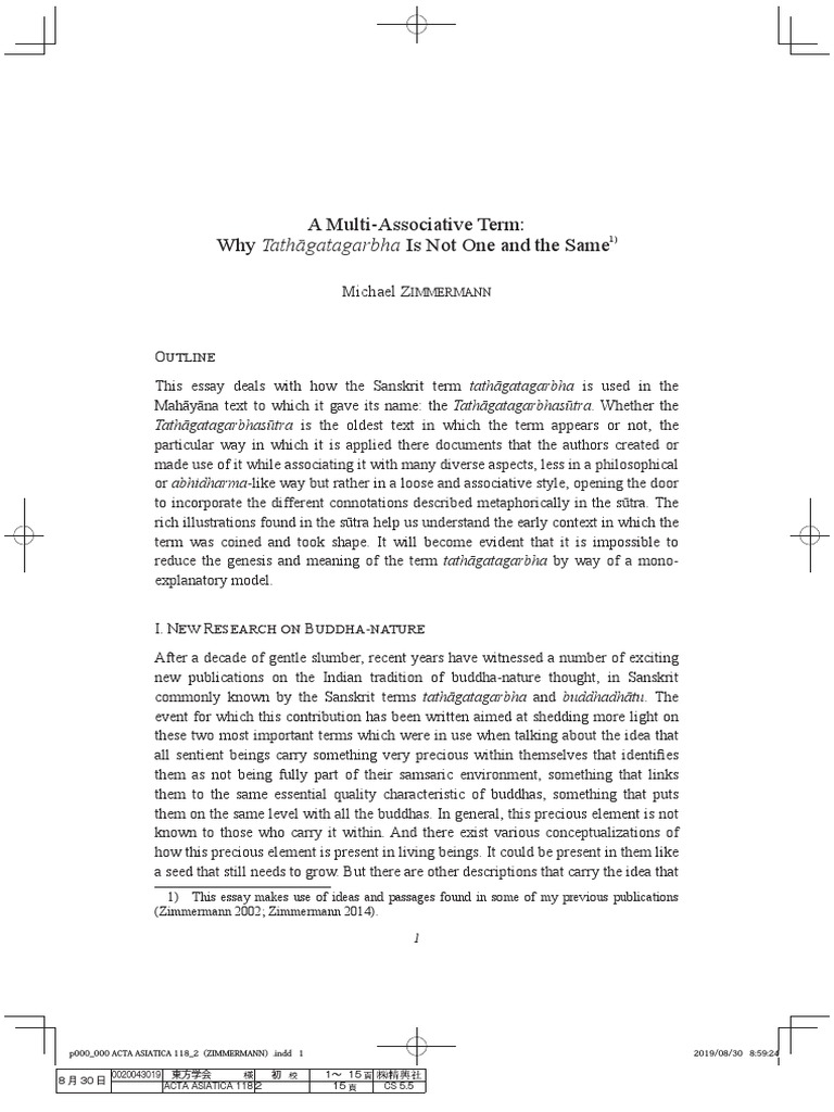 p000 - 000 Acta Asiatica 118 - 2 Zimmermann | PDF | Buddha Nature ...