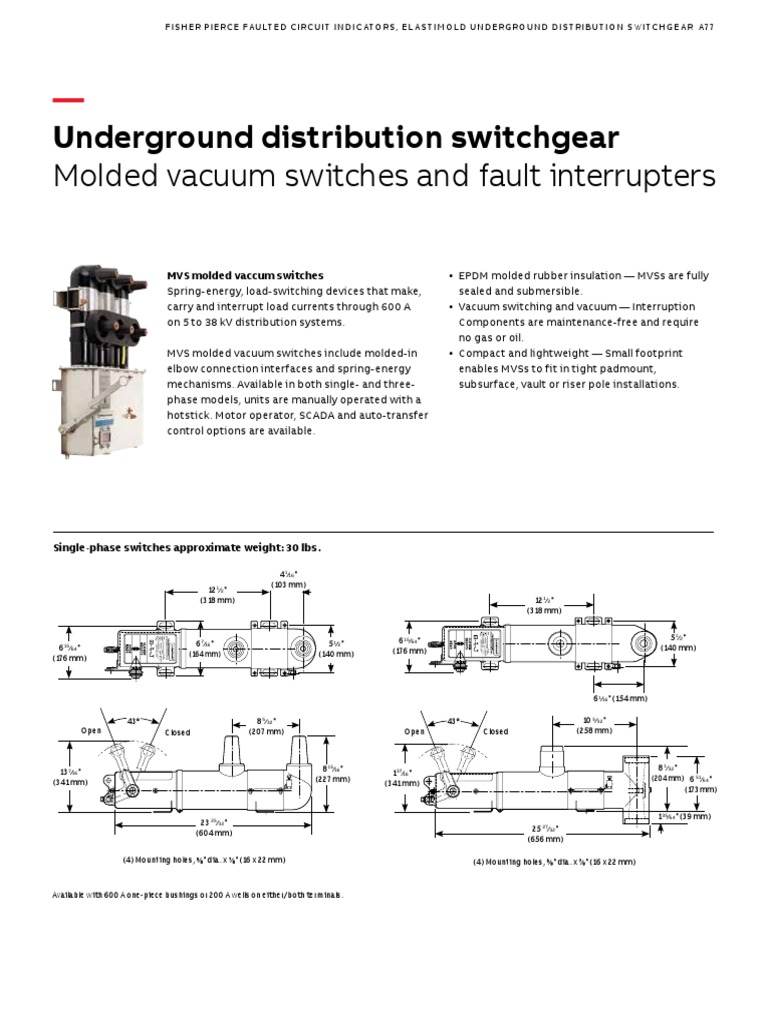 Molded Vacuum Switches and Fault Interrupters: Underground Distribution ...