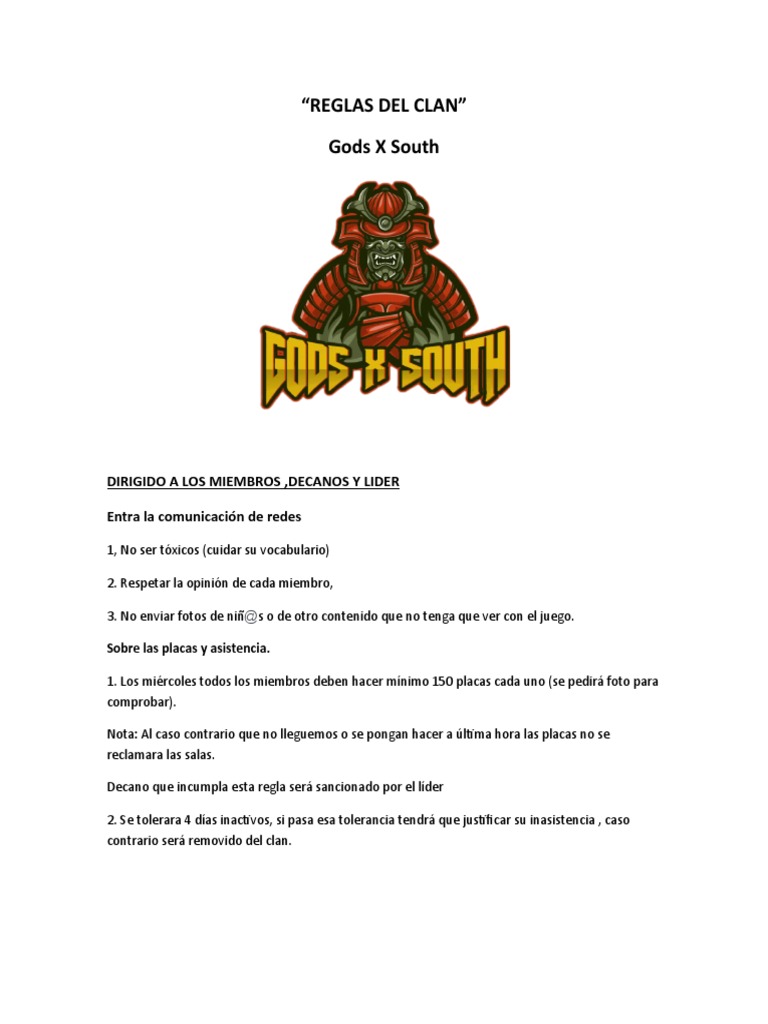 Reglas Del Clan | PDF