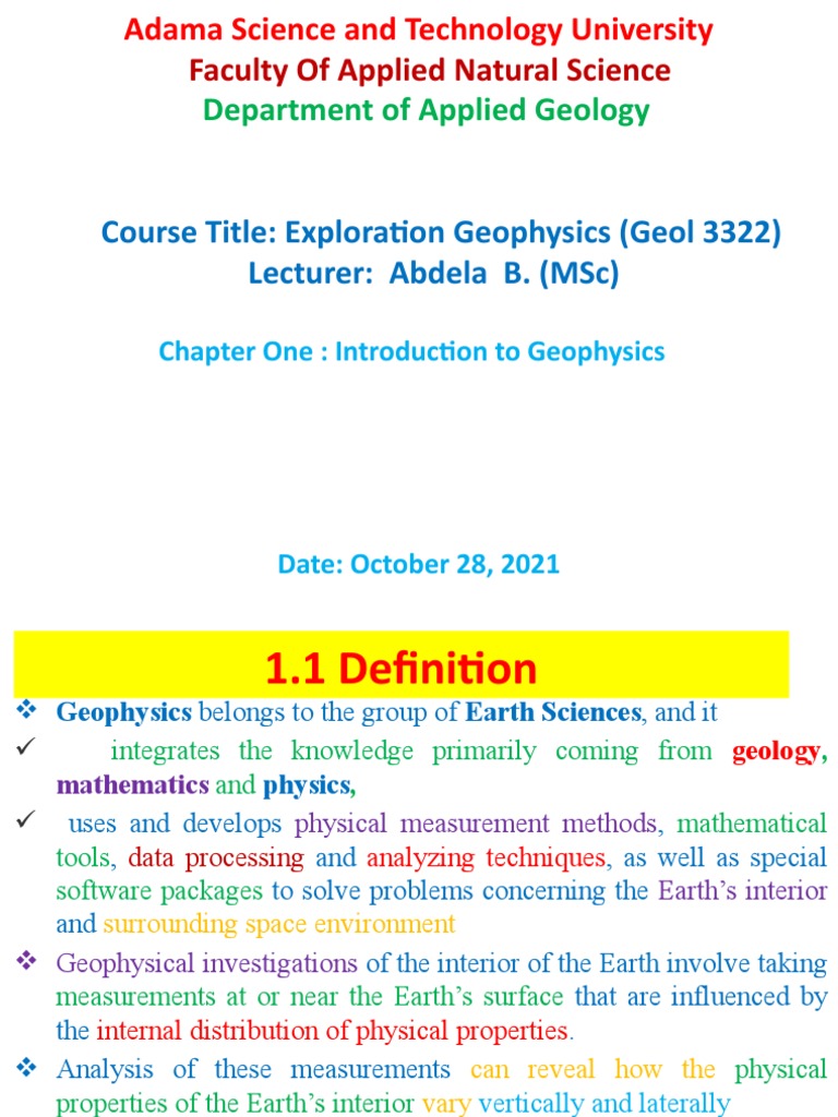 Introduction To Geophysics CHAPTER ONE | PDF | Geophysics | Fourier Analysis