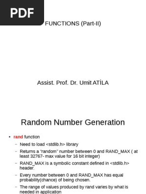 Rand Function Example Of