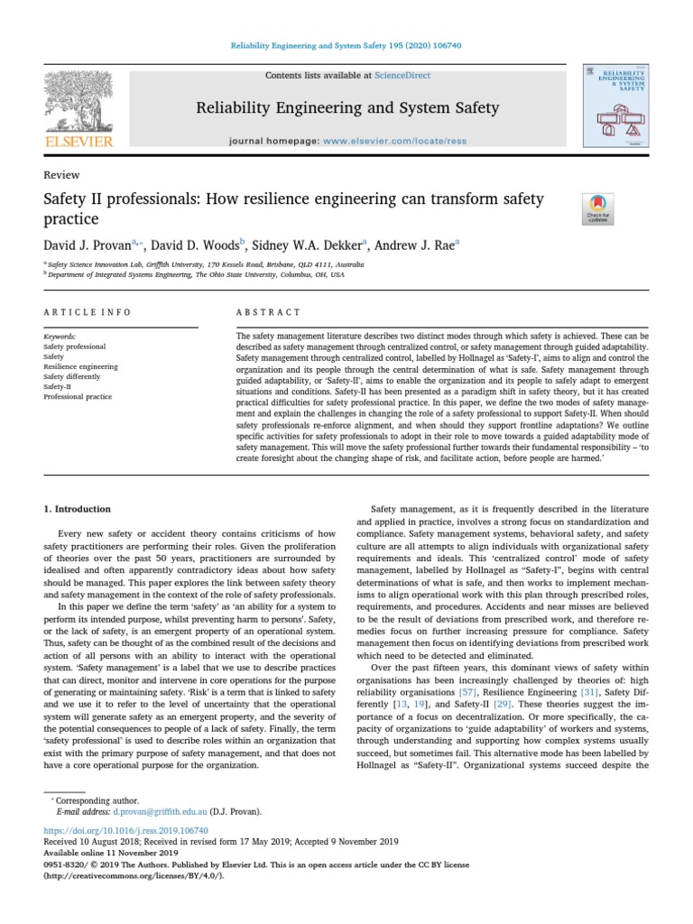 How Resilience Engineering Can Transform Safety Practice | PDF | Safety ...
