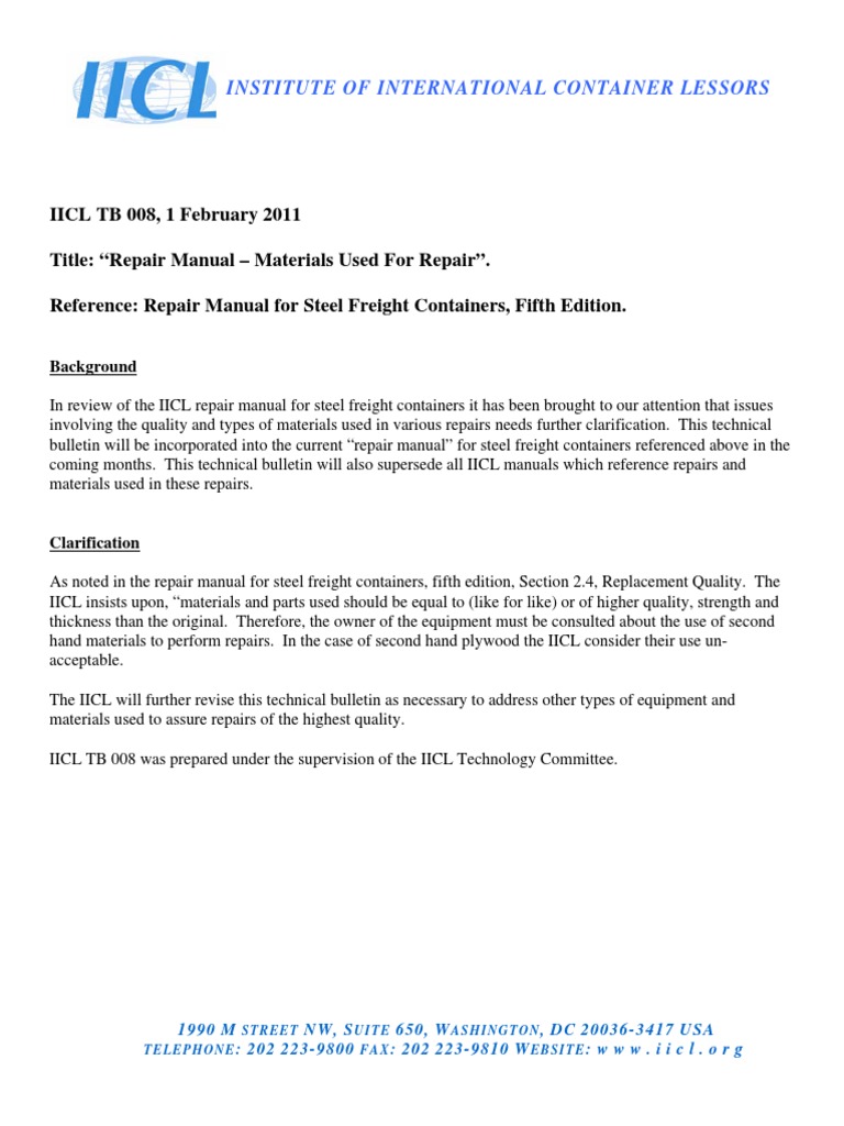 Institute of International Container Lessors | PDF