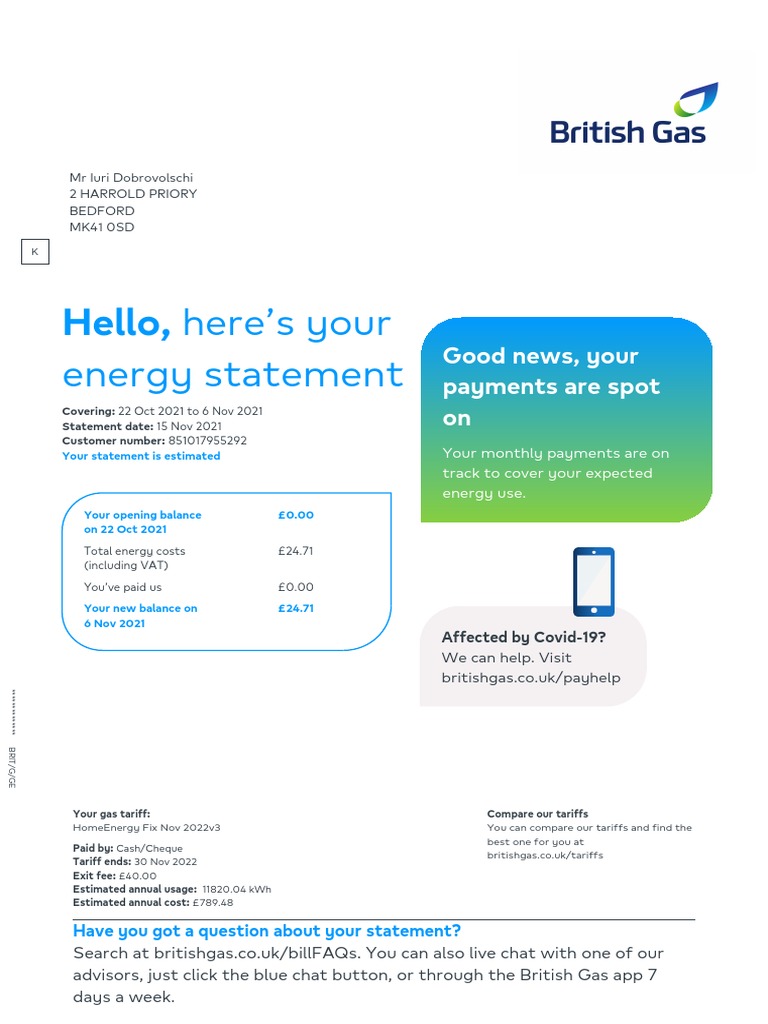 Hello, Here's Your: Energy Statement | PDF | Economies