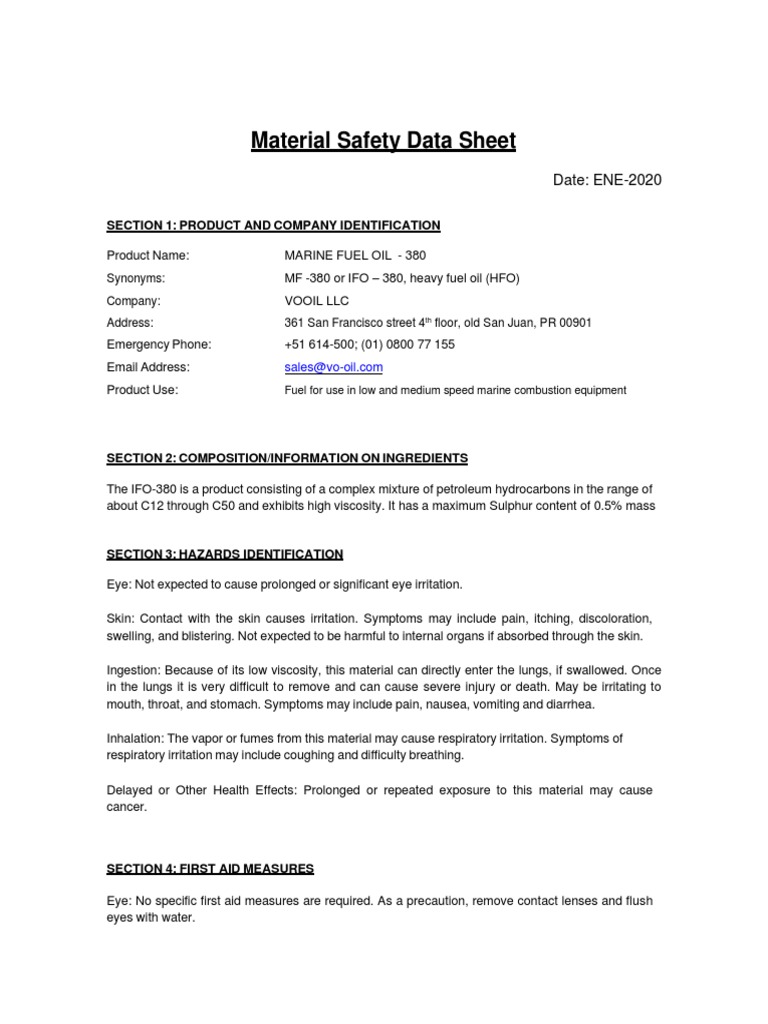 MSDS - Material Safety Data Sheet - 1 | PDF | Personal Protective ...