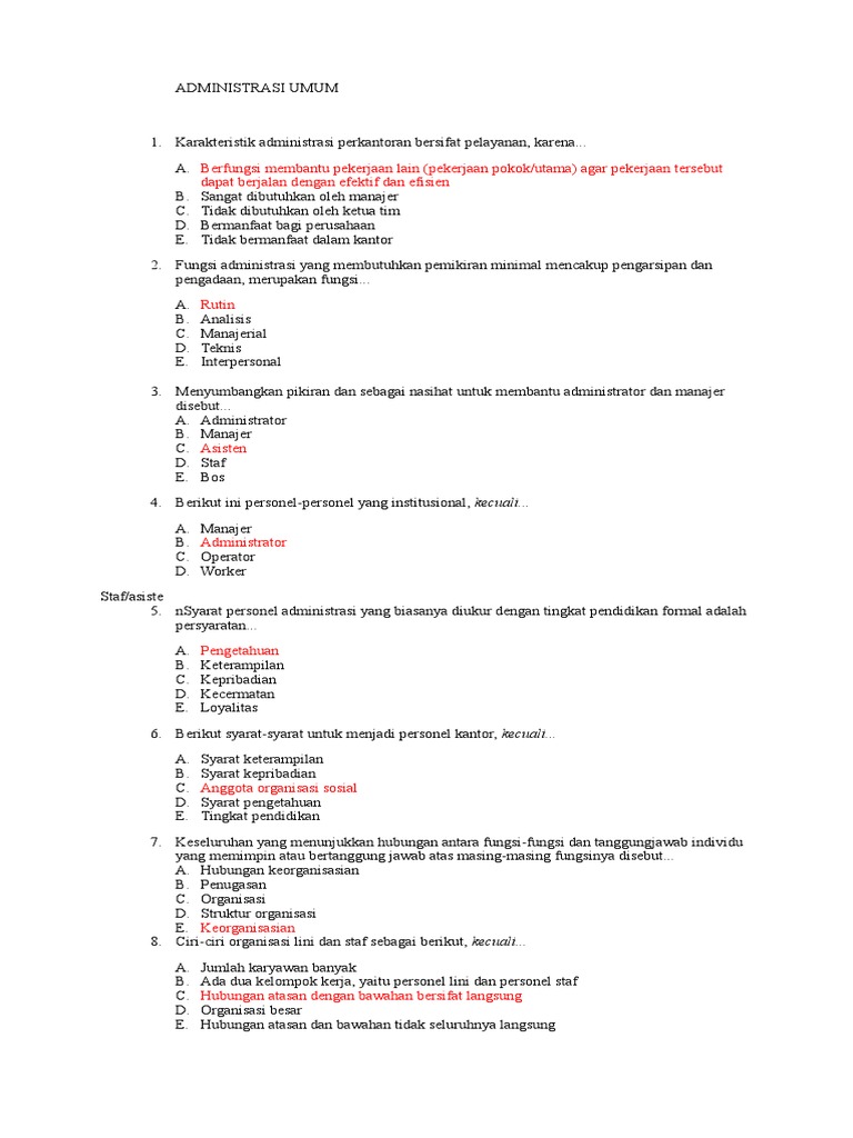 Soal Pat Adm Umum | PDF