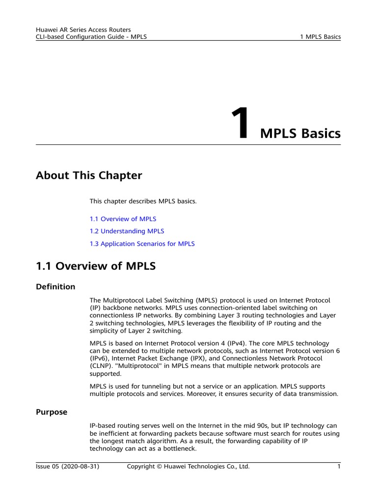 01-01 MPLS Basics | PDF | Networking | Multiprotocol Label Switching