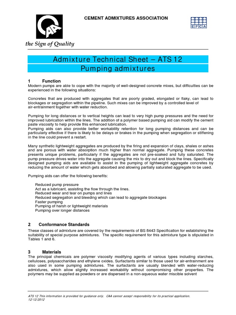 Polymer Pumping Aids for Concrete | PDF | Concrete | Polymers