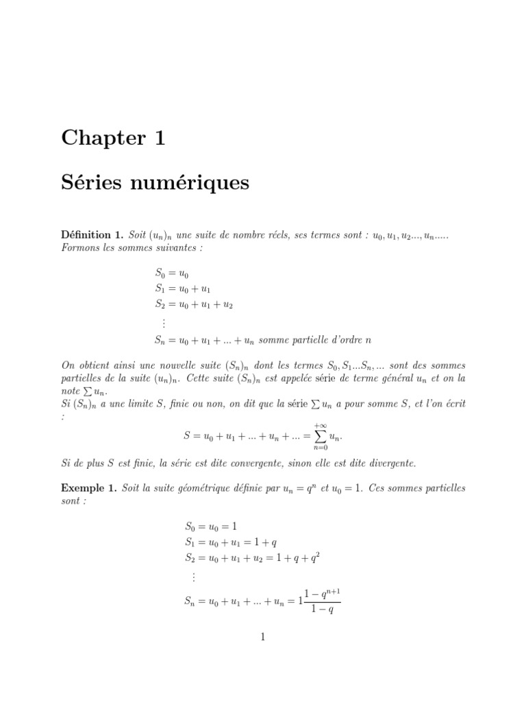 Séries | PDF | Série (mathématiques) | Limite (mathématiques)