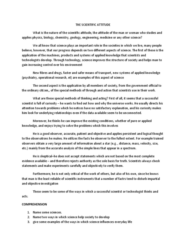 4.the Scientific Attitude | PDF | Science | Scientist