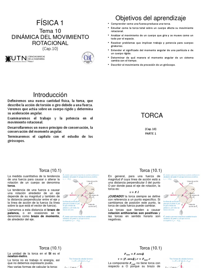 Unidad 10 - Dinámica Del Movimiento Rotacional | PDF | Momento angular ...