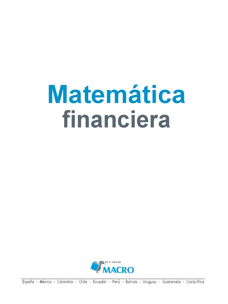 Libro de Matematica Financiera | PDF | Ecuaciones | Publicación