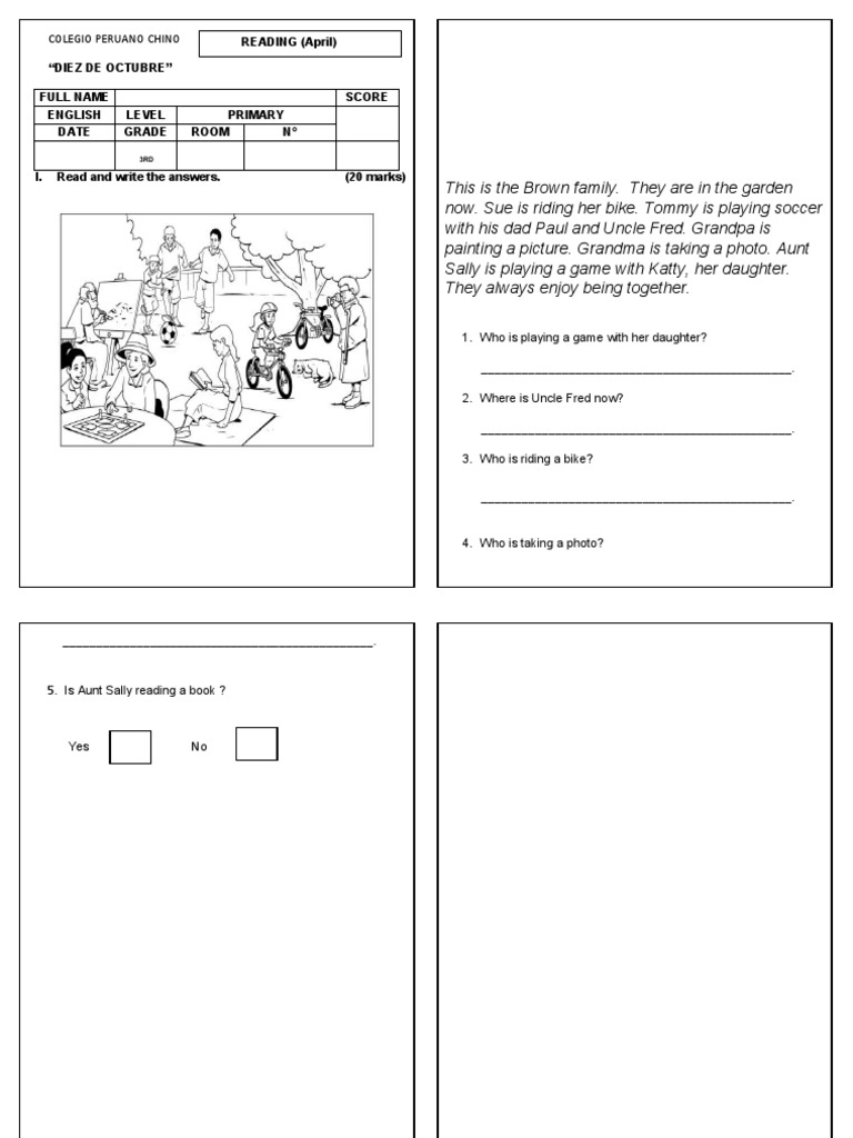 "Diez de Octubre" Full Name Score English Level Primary Date Grade Room ...
