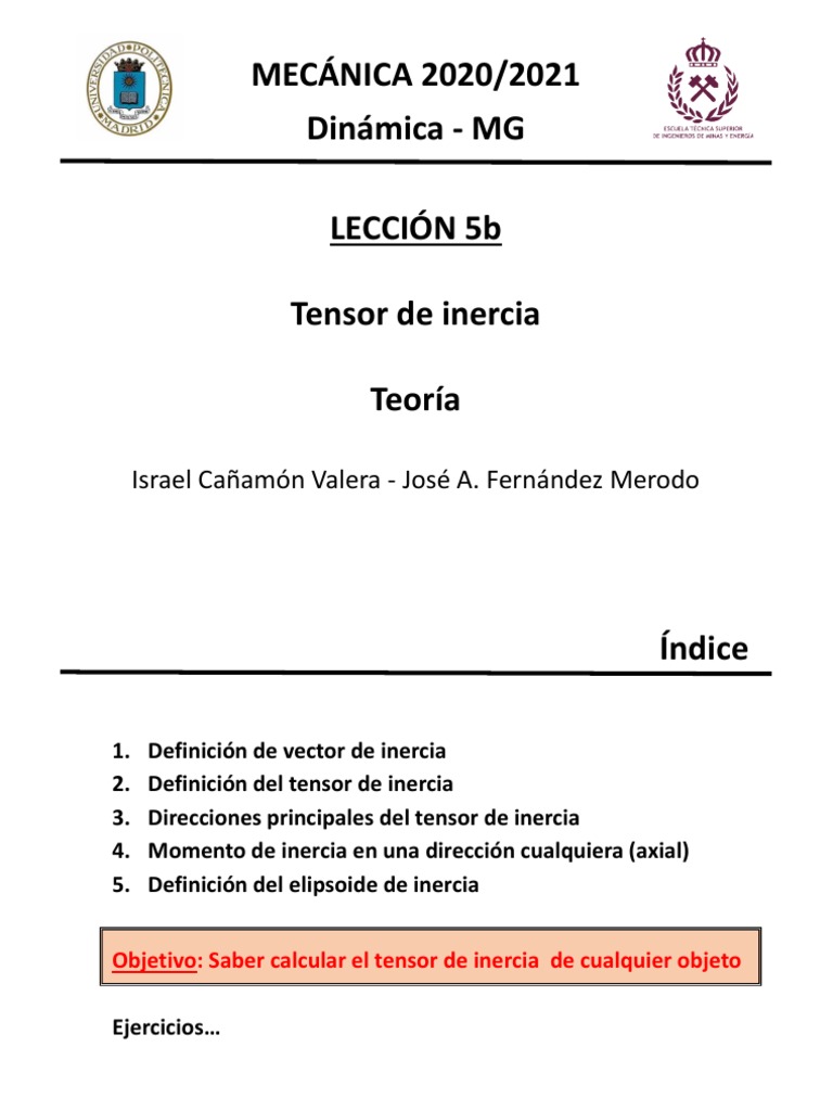 08 - Lección 5b - Tensor de Inercia - Teoría | PDF | Álgebra abstracta ...