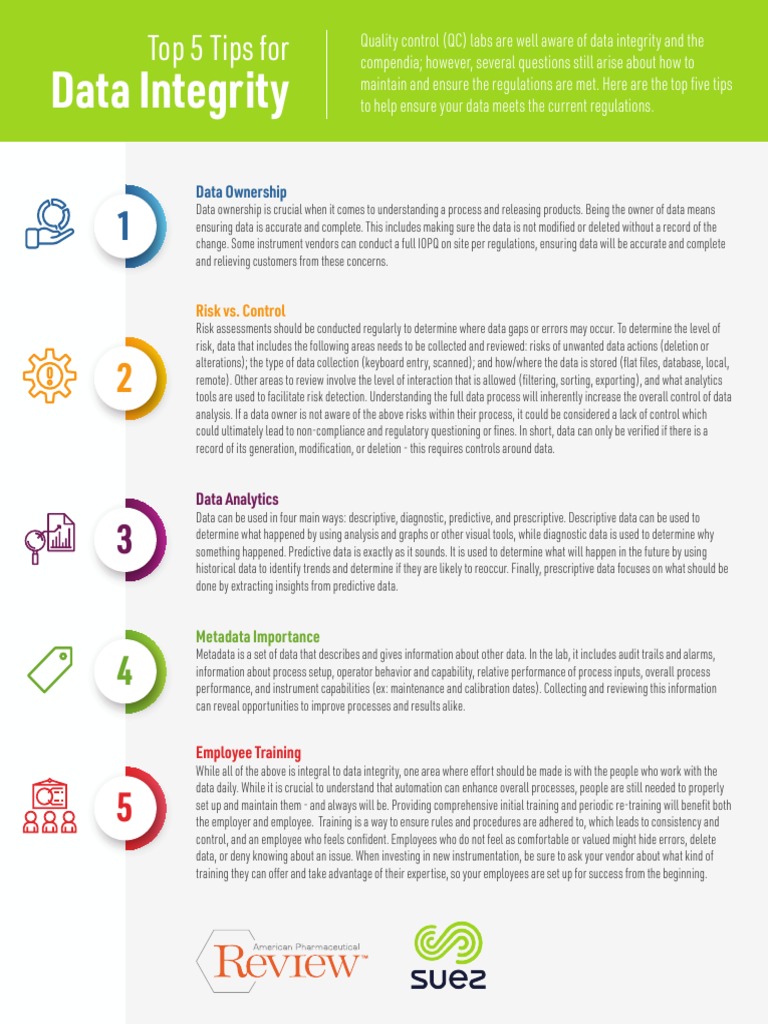 Data Integrity: Top 5 Tips For | PDF | Risk | Analytics