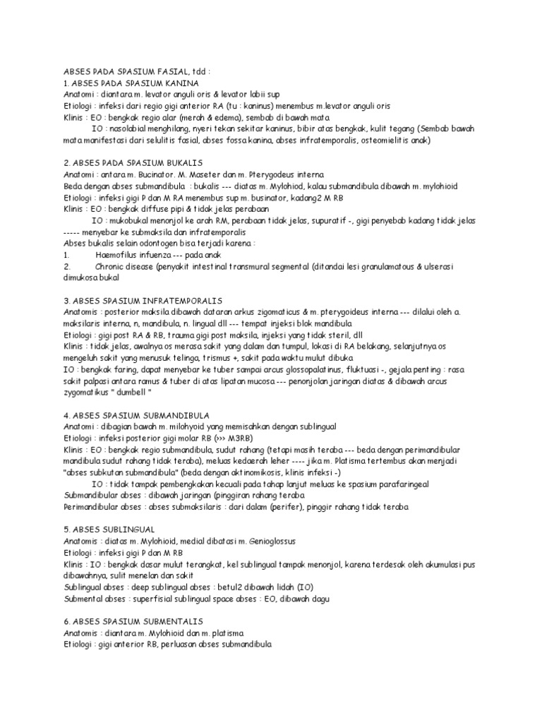 Abses Pada Spasium Fasial | PDF