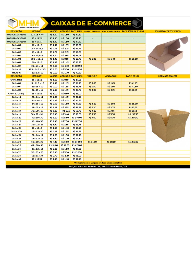 Catálogo de Caixas | PDF