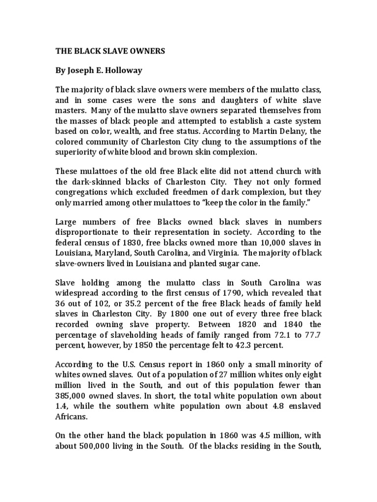Black Slave Owners | PDF | Slavery | Black People