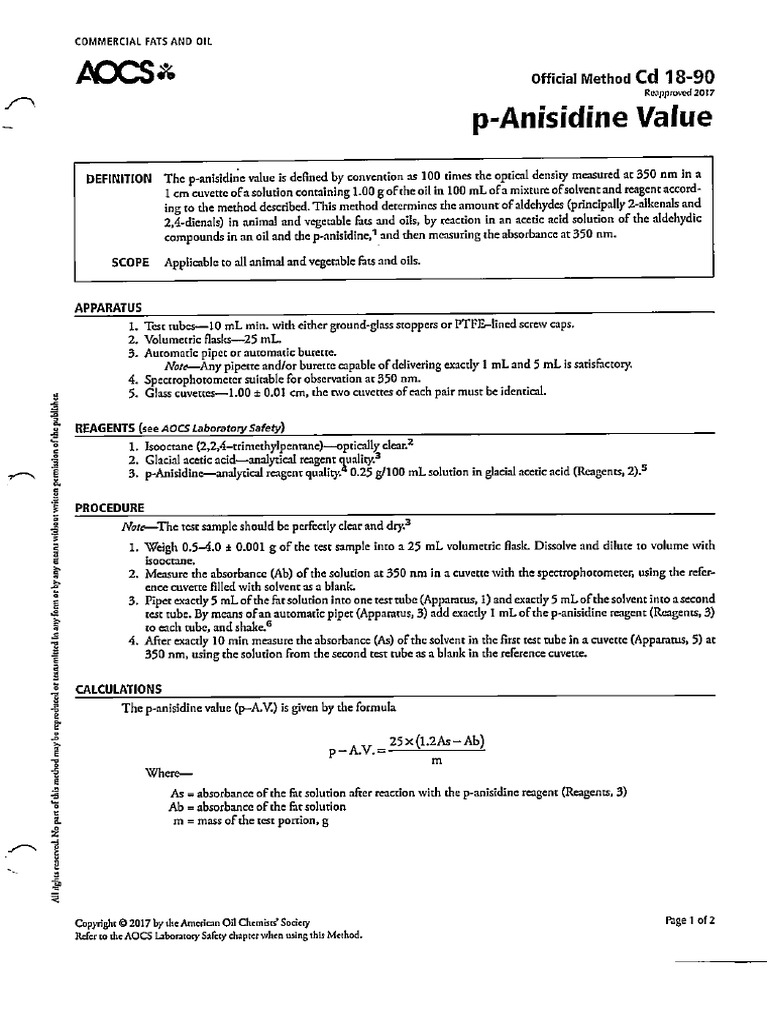 AOCS CD 18-90 2017 | PDF