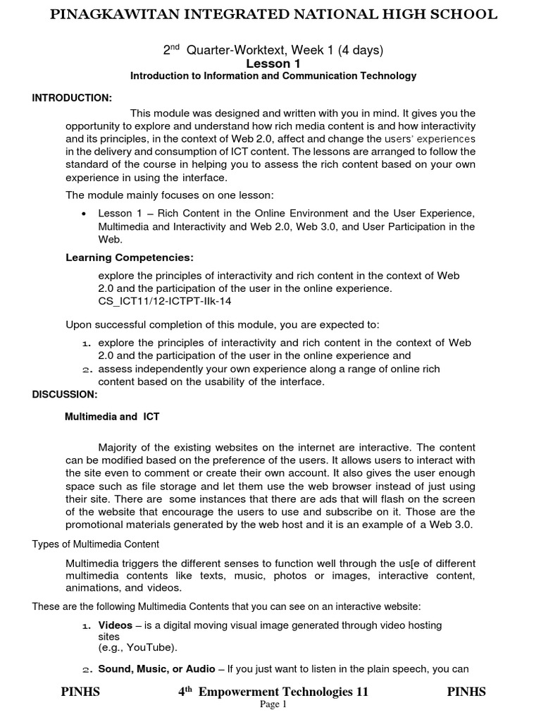 WorkText WW and PT EmpTech Week 1 2nd Grading | PDF | Multimedia ... WorkText WW and PT EmpTech Week 1 2nd Grading | PDF | Multimedia ...