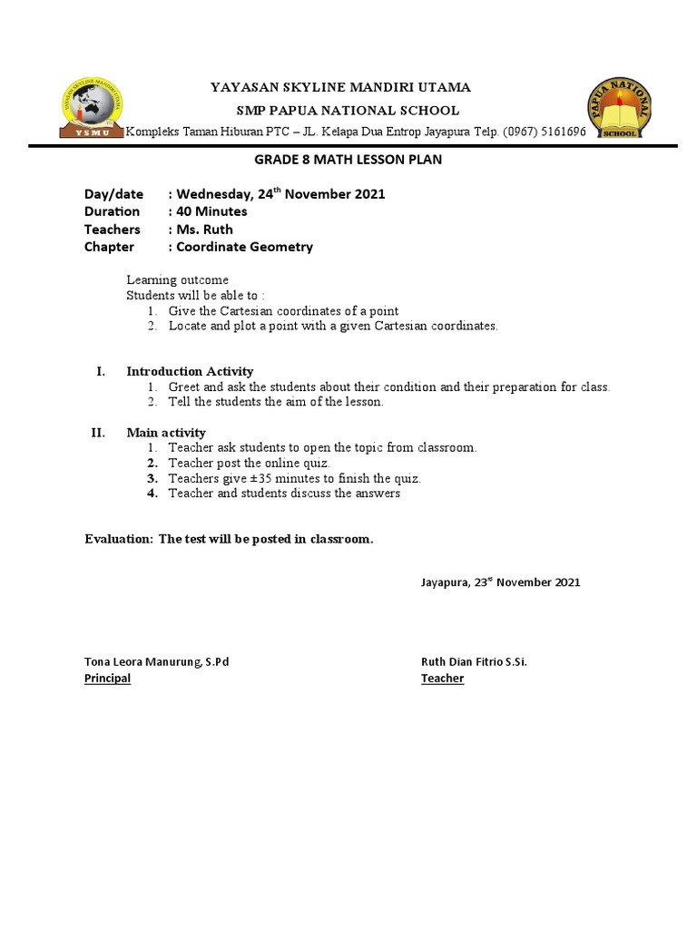 Grade 8 Math Lesson Plan 13 | PDF | Science & Mathematics