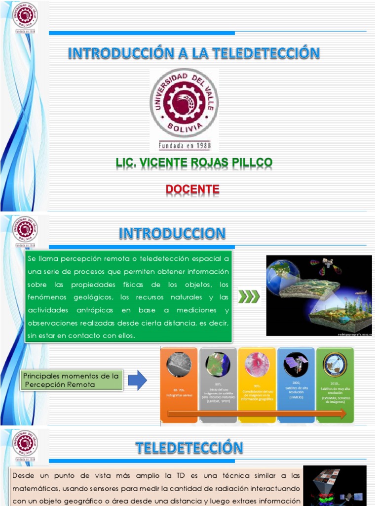 DIAPOSITIVAS Teledeteccion 2021 | PDF | Sensores remotos