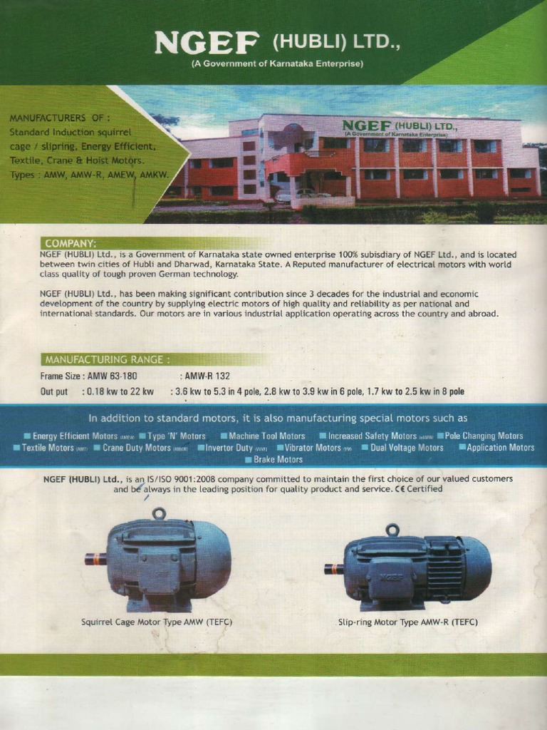 NGEF Motor Catalogue | PDF