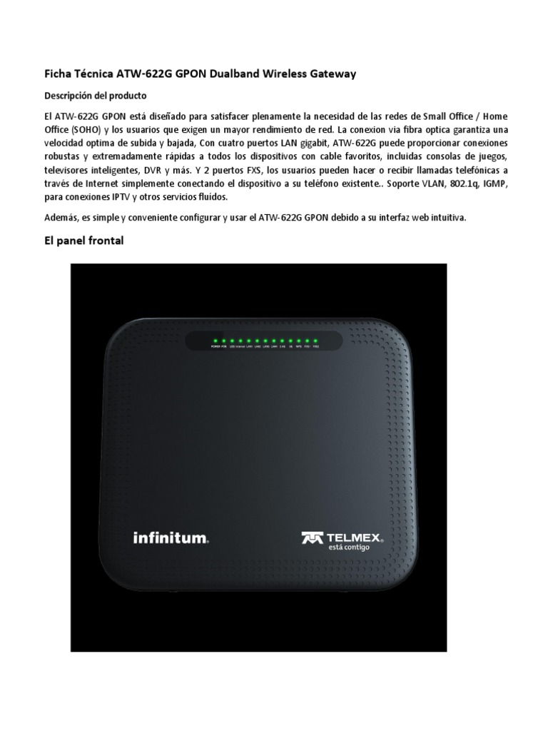 Ficha Tecnica Modem Telmex Atw-622g | PDF | Microsoft Windows ...