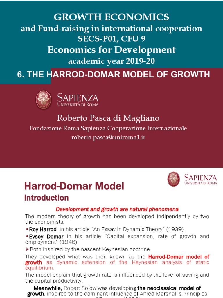 Harrod-Domar Model | PDF | Economic Growth | Economies