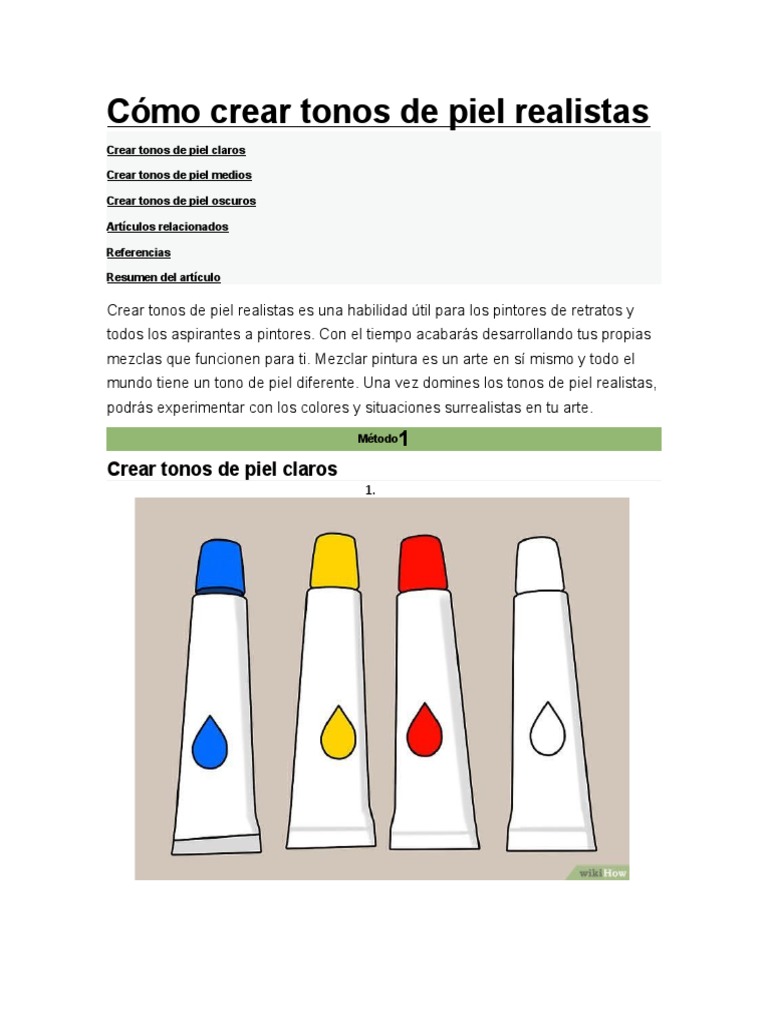 Cómo Crear Tonos de Piel Realistas | PDF | Color | Pinturas