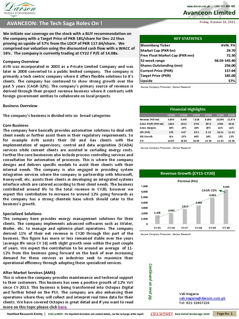 Avanceon: Tech Growth & Market Expansion | PDF | Interest | Securities ...