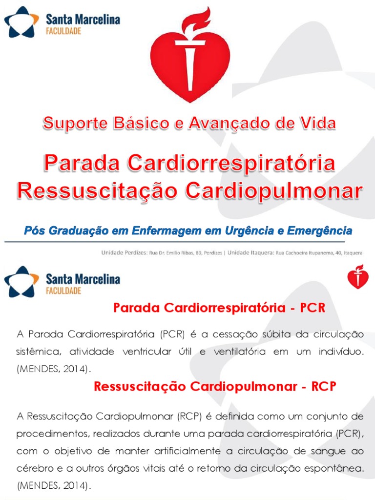 SBV e SAV Atualizado | PDF | Reanimação cardiopulmonar | Coração