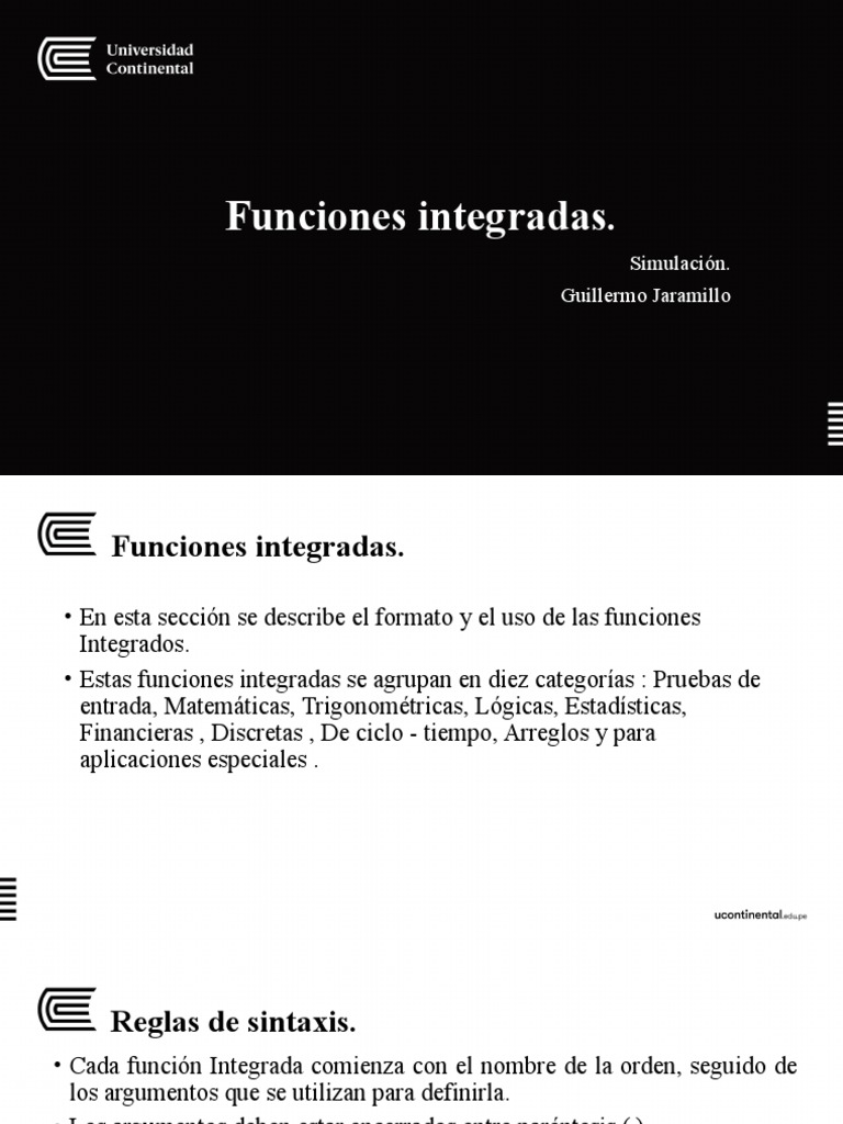 Funciones Integradas | PDF | Función (Matemáticas) | Matemáticas
