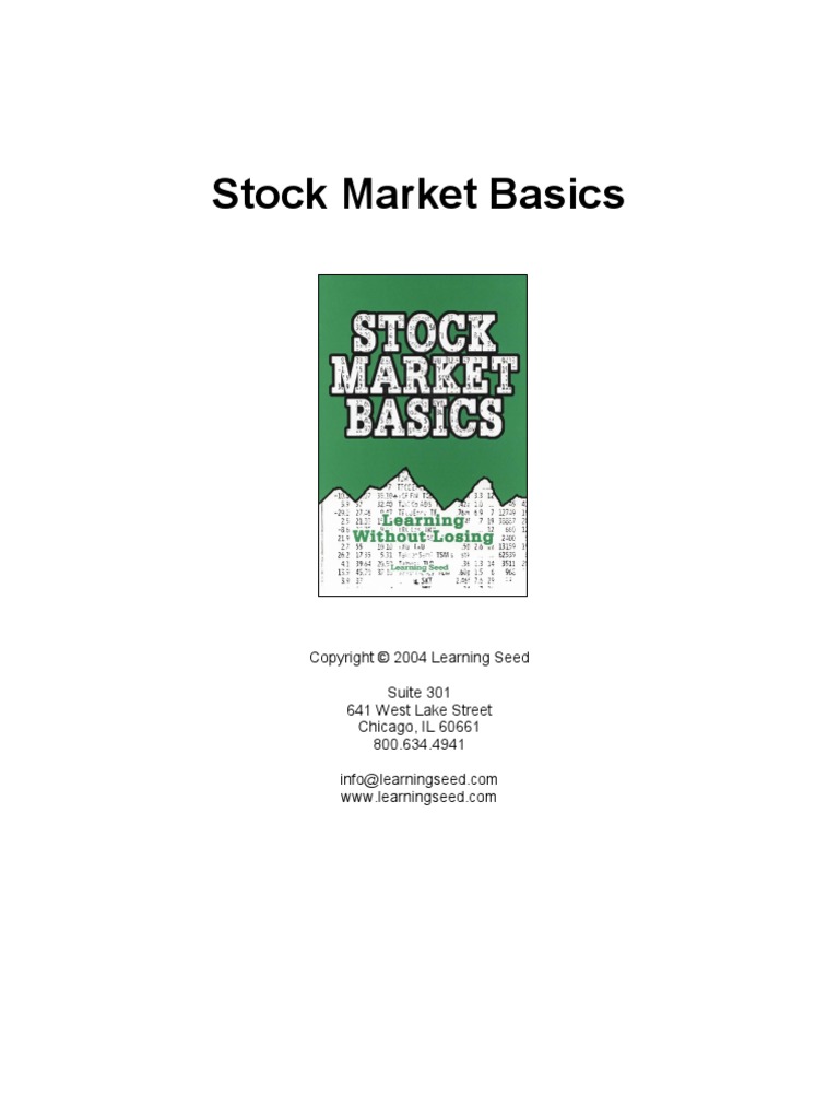 Stock Market Basics Guide | PDF