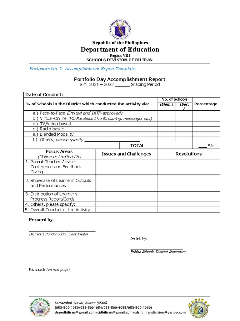 PortfolioDay - ACR Template 2021 2022 | PDF