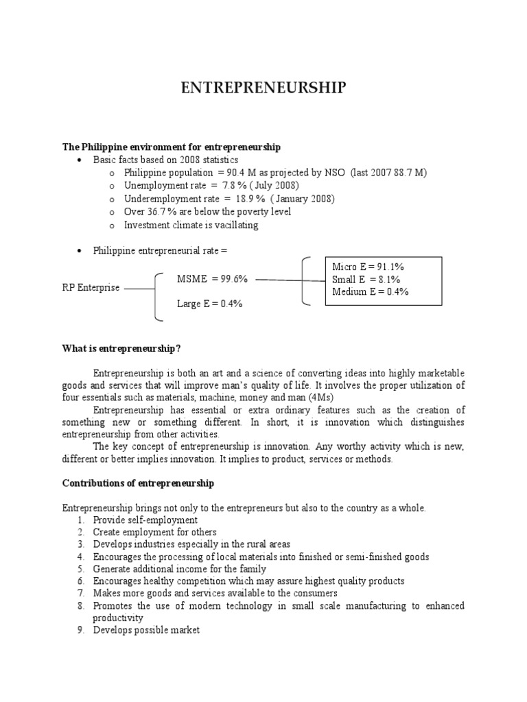 Entrepreneurship: The Philippine Environment For Entrepreneurship | PDF | Entrepreneurship ...