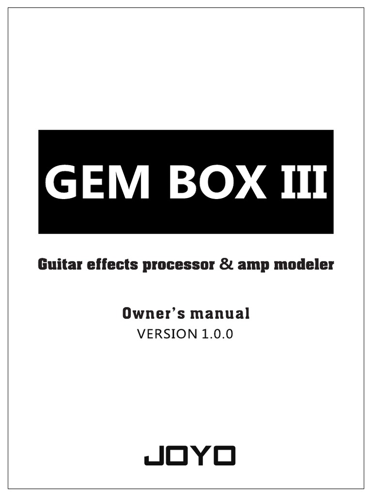 Gembox III Manual | PDF