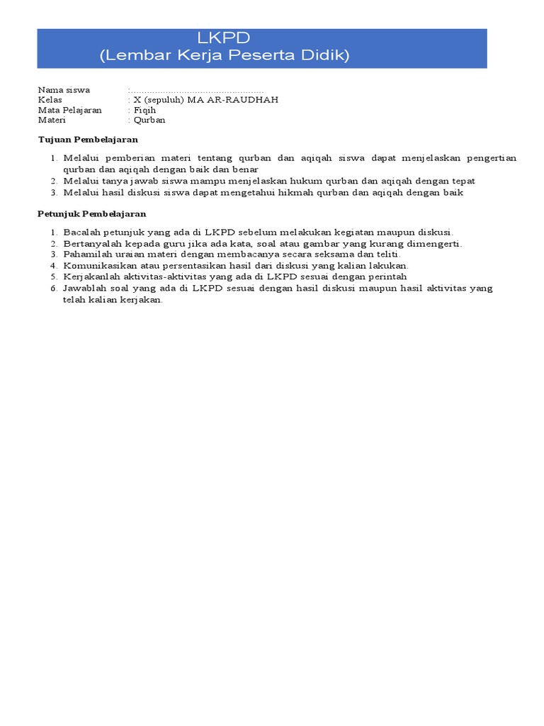 LKPD Fiqih | PDF