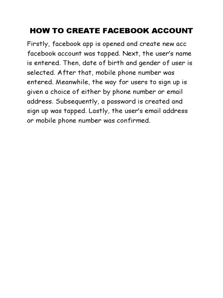 How To Create Facebook Account | PDF
