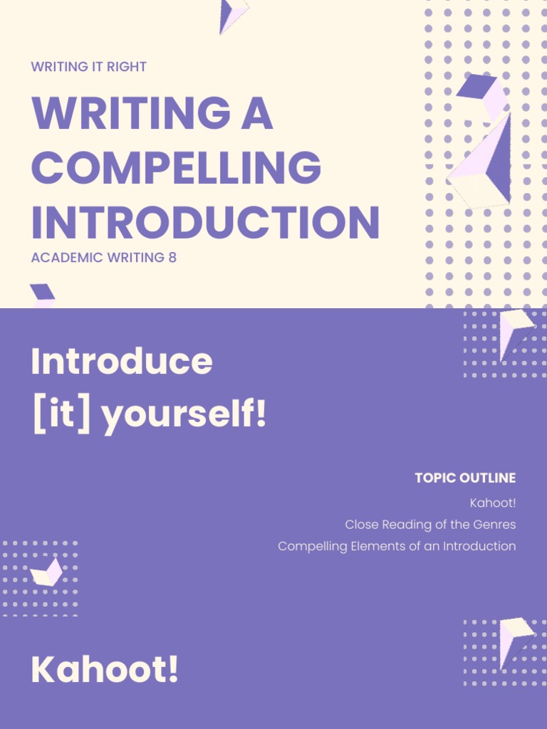 Q2W4 - Writing A Compelling Introduction | PDF | Essays | Question