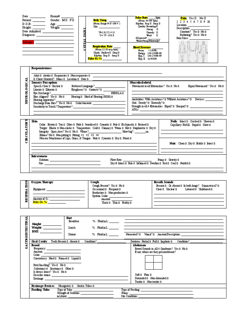 Clinical Assessment Sheet 2 | PDF | Medical Specialties | Clinical Medicine