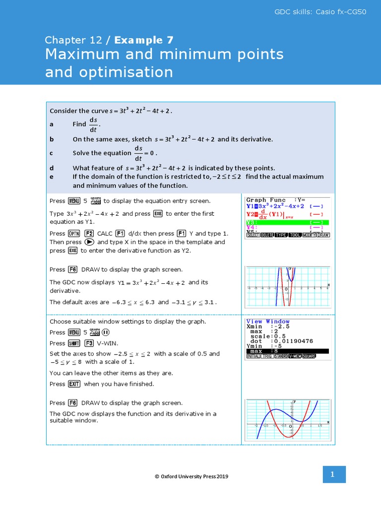 Maximum and Minimum Points and Optimisation: Chapter 12 / Example 7 ...
