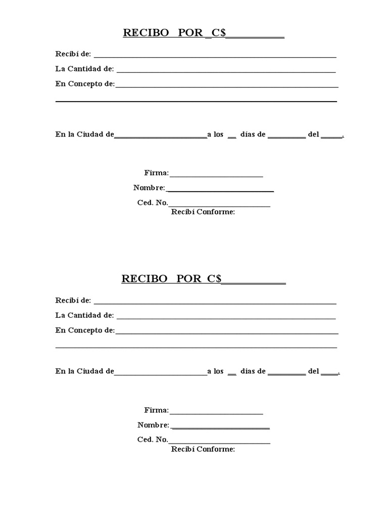 Formato Recibo de Egreso | PDF