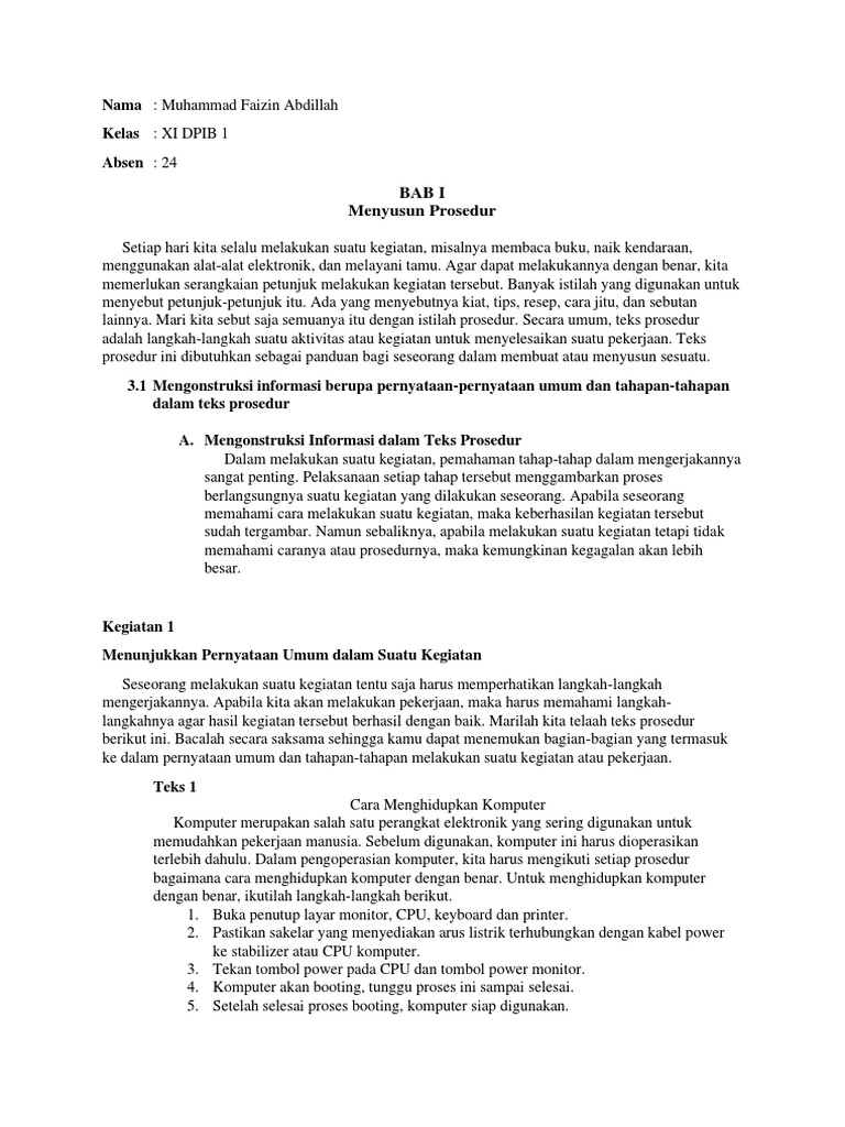 Tugas Teks Prosedur | PDF