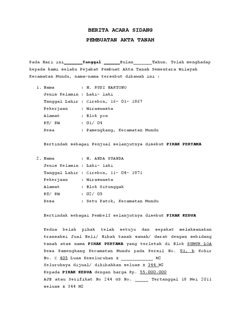 BERITA ACARA Warkah Print | PDF