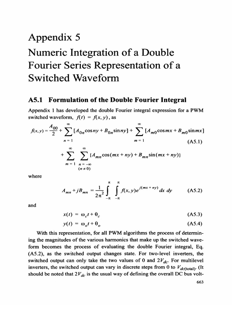 Appendix 5 Numeric Integration of A Double Fourier Series Representation | PDF | Power Inverter ...